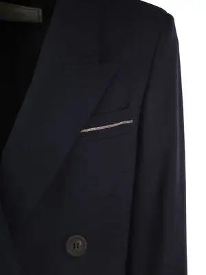 Peserico Viscose Blend Double-breasted Blazer