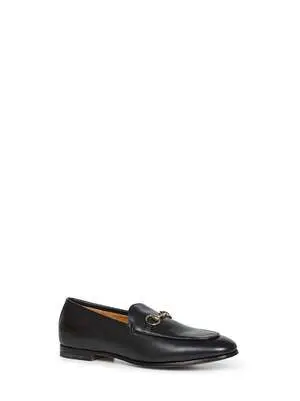 Gucci Black Leather Jordaan Loafers - Multicolor