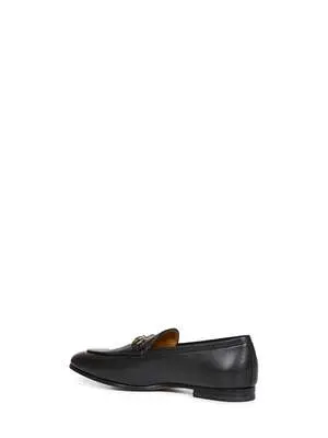 Gucci Black Leather Jordaan Loafers - Multicolor