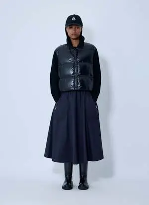 Moncler Wool-and-cashmere Blend Cardigan With High Collar And Zip Fastening