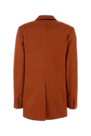Dries Van Noten Copper Satin Blanchet Blazer - Orange