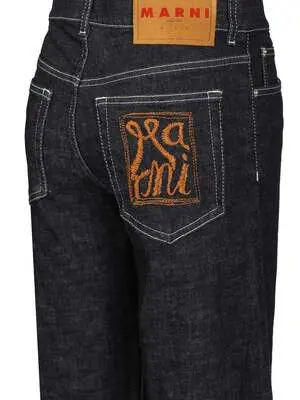 Marni Wide-leg Jeans With Embroidered Logo
