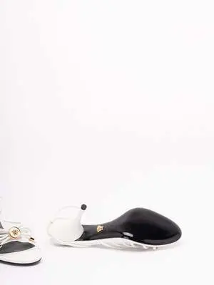 Versace Leather Strappy Sandals With Gold Tone Medusa Detail - Multicolor