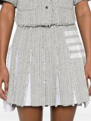 Thom Browne 4-bar Cotton Blend Pleated Skirt - Multicolor