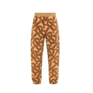 Burberry BURBERRY Monogram Jacquard Fleece Trousers Brown