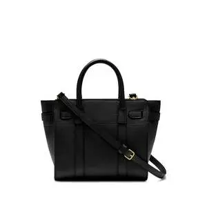 Mulberry Leather Tote Bag - Black