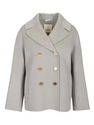 Max Mara S MAX MARA Margot Wool Drap Jacket Blue
