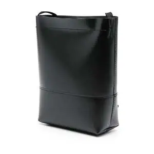 Marni Faux Leather Grained Texture Logo Print Satchel Bag