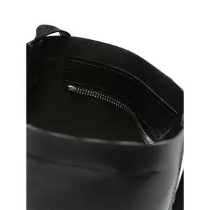 Marni Faux Leather Grained Texture Logo Print Satchel Bag