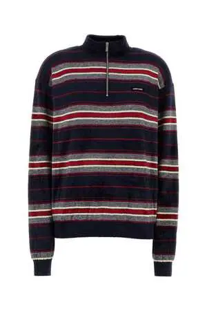 Miu Miu Striped Chenille Half-zip Sweater
