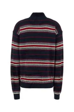 Miu Miu Striped Chenille Half-zip Sweater