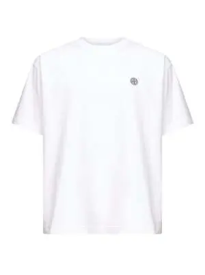 Stone Island White Jersey Logo Patch T-shirt
