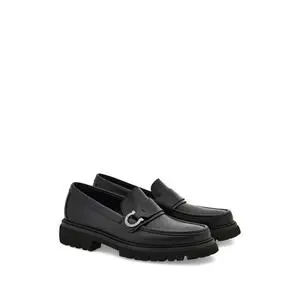 FERRAGAMO Loafers With Raised Stitching And Chunky Rubber Sole - Black