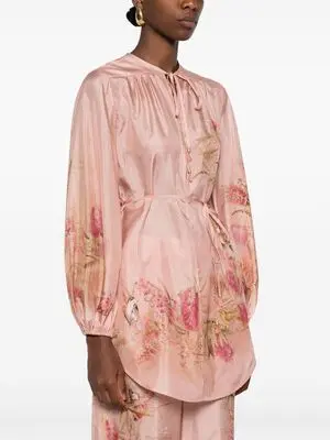 Zimmermann Cascadian Printed Silk Top - Multicolor