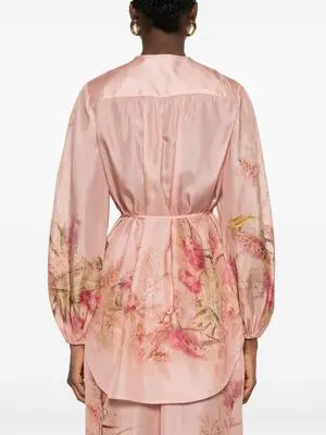 Zimmermann Cascadian Printed Silk Top - Multicolor
