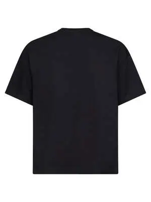 JIL SANDER Black Lightweight Cotton Jersey Logo T-shirt - Multicolor