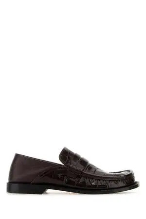 Loewe Burgundy Leather Campo Loafers - Red