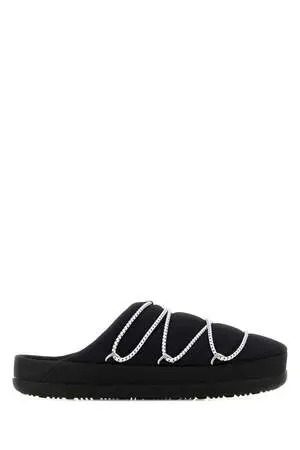 Moon Boot Fabric Slippers - Black