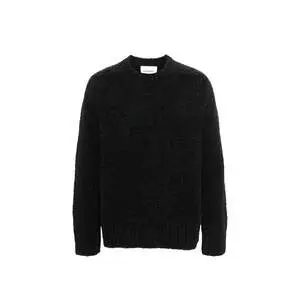 JIL SANDER Alpaca Blend Crew Neck Sweater - Black