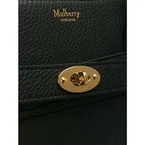 Mulberry Leather Tote Bag With Gold-tone Turn-lock Closure - Black