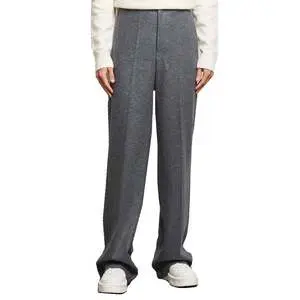 JIL SANDER Wool High Waist Tailored Pants - Gray