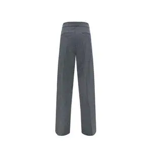 JIL SANDER Wool High Waist Tailored Pants - Gray