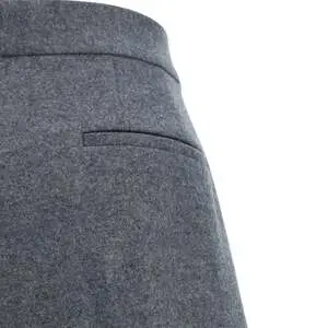 JIL SANDER Wool High Waist Tailored Pants - Gray