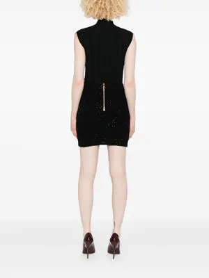 Balmain Black Sequin Tweed Mini Skirt - Multicolor