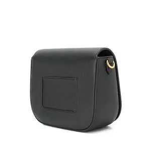 Mulberry Leather Satchel With Twist-lock Closure - Black
