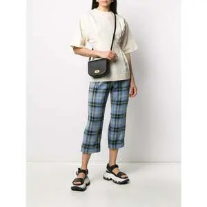Mulberry Leather Satchel With Twist-lock Closure - Black