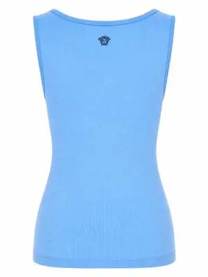 Versace Ribbed Wool Tank Top - Blue