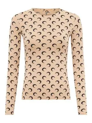 MARINE SERRE Marine Serre Moon Print Top Cream