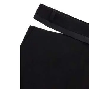 Fendi Virgin Wool Grain De Poud Skirt With Waist Logo Band