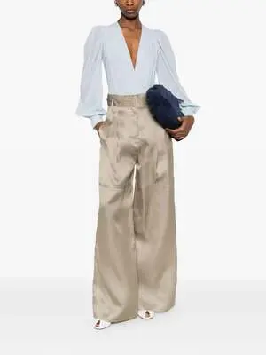 Alberta Ferretti Organza Palazzo Pants