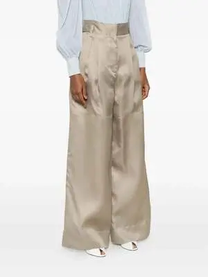 Alberta Ferretti Organza Palazzo Pants