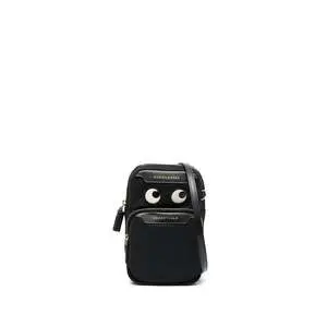 ANYA HINDMARCH Recycled Nylon Text Print Satchel Bag - Black