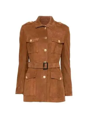 Tagliatore Belted Suede Jacket