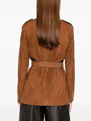 Tagliatore Belted Suede Jacket