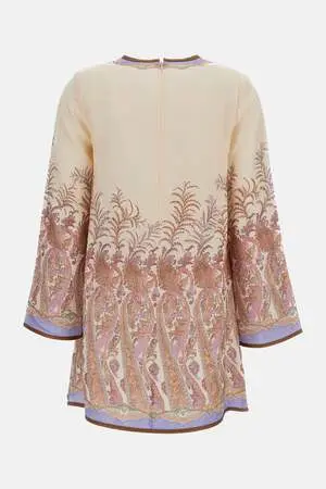 Zimmermann Alchemy Paisley Linen Tunic Dress - Multicolor
