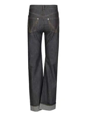 Bottega Veneta Straight Leg Jeans With Suede Pocket