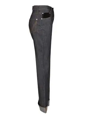 Bottega Veneta Straight Leg Jeans With Suede Pocket