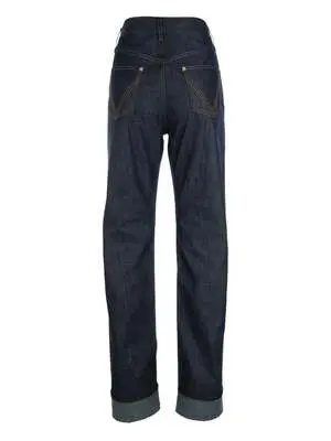 Bottega Veneta Straight Leg Jeans With Suede Pocket