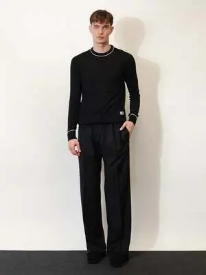 Dolce & Gabbana Virgin Wool Sweater With Embroidered Dg Logo