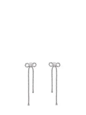 SELF-PORTRAIT Crystal Droplet Bow Earrings - Multicolor