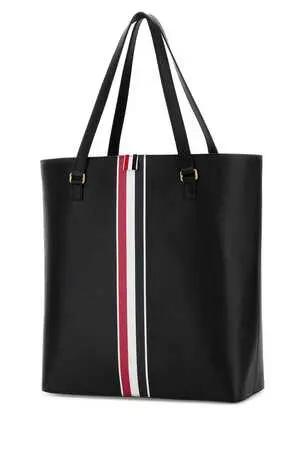 Thom Browne Calf Full Grain Leather Shopping Bag - Black