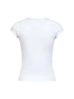 DIESEL® White Stretch Jersey Logo T-shirt - Multicolor