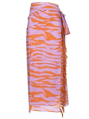 Attico Animal Print Cotton Pareo - Multicolor