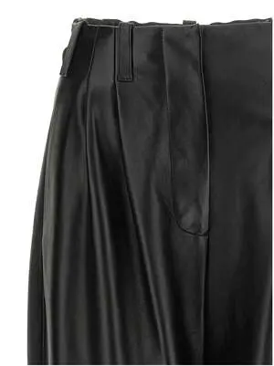 Givenchy Lambskin Leather High-waist Pleated Pants
