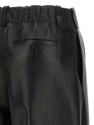 Givenchy Lambskin Leather High-waist Pleated Pants