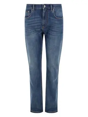 Versace In Cotton Denim - Blue